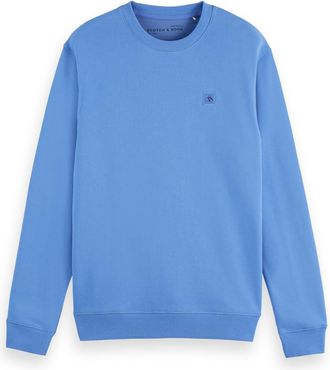 Scotch & Soda Herren Essential Badge Logo Crewneck Sweatshirt, Blue Bonnet, XXL