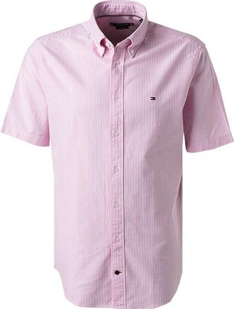 Tommy Hilfiger Herren Kurzarmhemd rosa gestreift
