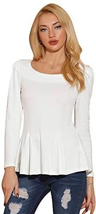 Allegra K Chemise d&eacute;contract&eacute;e &agrave; Manches Longues et &agrave; Encolure d&eacute;gag&eacute;e pour Femmes Costume dhalloween Blanc XL