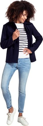 Armor Lux Damen Kurzer Caban Pointe du Van aus Wolle Pijacke, Rich Navy, 46