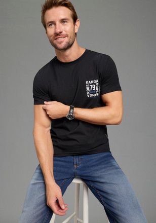 Kangaroos T-Shirt schmale Passform, Halbarm, Rundhalsausschnitt mit B&uuml;ndchen