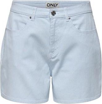 Only Onlvox Hw Stripe PNT Style sans Effort avec Short à Coupe Ample, Cloud Dancer, S Femme