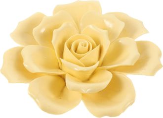 Lurrose Keramische Blumen Wanddekoration Porzellan Bl&uuml;ten Ornament Kreative Wohnzimmer Schlafzimmer Wandverzierung Gelb Moderne Home Deko