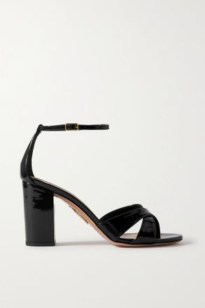Aquazzura Sandales En Cuir Verni Divine 85 - Noir