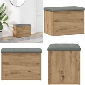 vidaXL Sitzbank mit Stauraum Artisan-Eiche 62x42x45 cm Holzwerkstoff - Holzbank - Flurbank