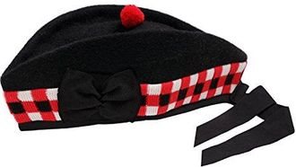 Shyne Kilts U.K Chapeau &eacute;cossais style cornemuseur 100 % pure laine Glengarry, noir - - multi
