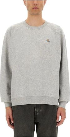 Vivienne Westwood Homme, Sweatshirts et sweats &agrave; capuche, Gris, Taille: S Orb Logo SweaT-shirt