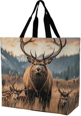 Generic Chasse Au Gibier Sauvage : Cerf, Ours, Wapiti Sac A Main Femme L&eacute;ger Sacs R&eacute;utilisable Sac Cabas Pour Voyage Universit&eacute; Gym