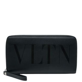 Valentino Portefeuille zipp&eacute; long en cuir Pre-owned - Femme - Pre-owned - Noir - Taille: ONE Size