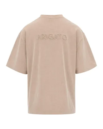 Axel Arigato Mens Oversized Organic Cotton T-Shirt Dark Beige T-Shirts And Polos