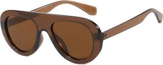 Generic Lunettes De Soleil Rondes &Agrave; Grand Cadre For Hommes Et Femmes, Lunettes De Soleil D&eacute;coratives For S&eacute;ance Photo, F&ecirc;te, Vacances(Brown)