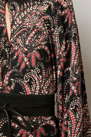 Gerard Darel Robe col montant et imprim&eacute; cachemire - JUDY - Noir