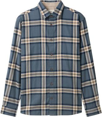Tom Tailor Herren Regular Fit Hemd im Karomuster, 36642 - Stormy Blue White Check, M