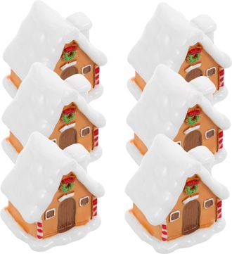 Amosfun 6 St&uuml;ck Moos Landschaftsdekoration Weihnachts Schneehaus Miniatur Gartenh&auml;user Weihnachtsparty Dekorationen Zubeh&ouml;r Bonsai Dekoration Weihnachtsorname