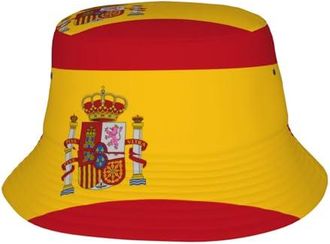 Generic Chapeau De Seau Unisexe Image du Drapeau Espagnol Chapeau De Plage Pliable &Eacute;t&eacute; Bonnet Soleil, pour De P&ecirc;che, Plage, Chasse, 56-58cm