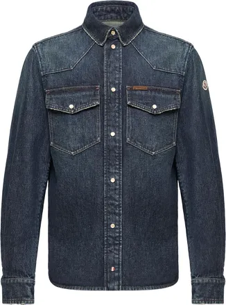 Moncler Moncler Denim Shirt Jacket, Men, Blue, Size: Xxl