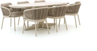 Apple Bee Pine Key/Zanzibar d&auml;nisch oval 220 cm Gartenm&ouml;bel-Set 7-teilig