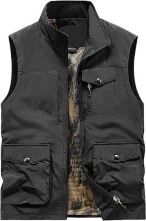 Generic Gilet softshell pour homme - Gilet de sport l&eacute;ger doubl&eacute; avec poches - Gilet de course - Grandes tailles - Gilet de travail ultra l&eacute;ger - Gilet dhiver