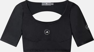 Stella McCartney TrueLife Scoop Neck Crop Top, Woman, Black, Size: XS