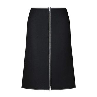 Jil Sander Woll Midi Rock - - Skirts - Damen - Schwarzk - M