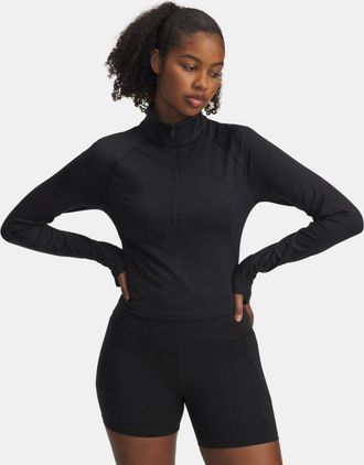 Under Armour Meridian Oberteil mit.5-Zip für Damen Schwarz / Schwarz XXL