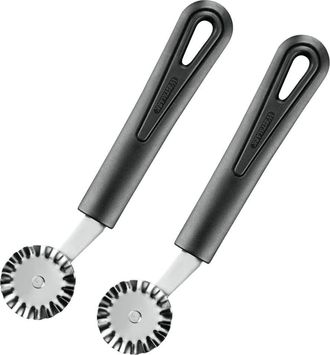 Westmark 2x Teigrad/Gewelltes Schneidrad, ø 3,6 cm, Länge: 17,6 cm, Rostfreier Edelstahl/Kunststoff, Gentle, Schwarz, 283222E3