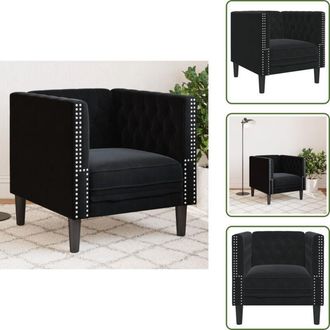 vidaXL Chesterfield-Sessel Schwarz Samt - Chesterfield Sessel - Chesterfield Cocktailsessel - Chesterfield Loungesessel - Chesterfield Clubsessel