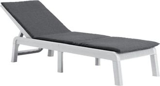 Keter Mallorca Sonnenliege Garten, 4-fach verstellbar, klappbar, wei&szlig;, inkl. Auflage