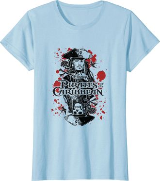 Disney Pirates Of The Carribean Jack Sparrow Splatter T-Shirt