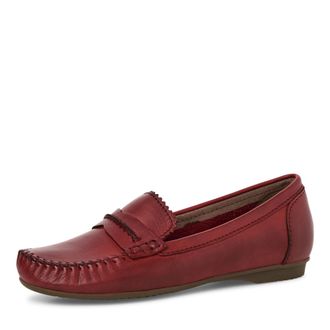 Marco Tozzi Damen Mokassins aus Leder Elegant, Rot (Red), 39 EU