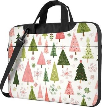 Generic Housse de protection pour ordinateur portable de 15,6 avec bandouli&egrave;re - Motif sapins de No&euml;l color&eacute;s - Pour homme et femme, multicolore, 15.6 inch