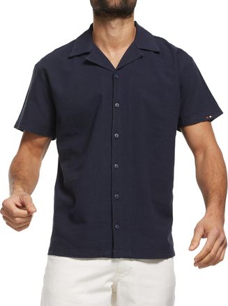 Indicode Herren INRycroft Kurzarm-Hemd aus 100% Baumwolle | Herrenhemd M&auml;nnerhemd Navy, XL