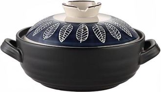 Generic Pot de riz japonais en pierre avec couvercle, cocotte en c&eacute;ramique en terre, ustensiles de cuisine sains, soupe chaude(D,1.5l)