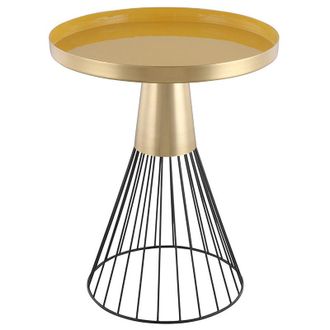 Miliboo Miliboo - Runder Beistelltisch aus gelbem und goldfarben lackiertem Stahl d 41 cm spleen