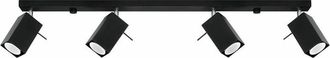 ETC Shop Deckenleuchte 4 flammig modern Deckenspot Spotlampe Deckenstrahler verstellbar schwarz, Strahler Stahl, 4x GU10, l 80 cm, Wohnzimmer