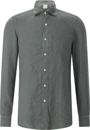 Finamore Homme, Chemises, Vert, Taille: L Napoli Linen Shirt