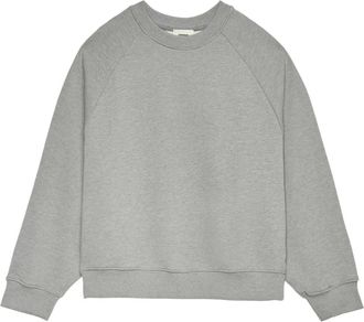 A Paper Kid Femme, Sweatshirts et sweats &agrave; capuche, Gris, Taille: 36/38 FR Felpa Girocollo Over Stampa Retro