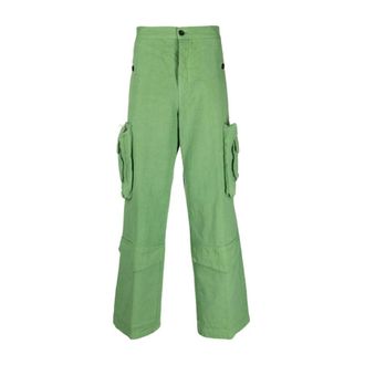 Winnie New York Layered Cotton Cargo Hosen - - Trousers - Herren - Gr&uuml;n - W34