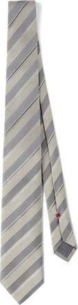 Brunello Cucinelli striped silk tie - Grau