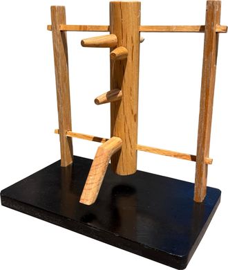 Tao MARTIAL Mini-Holzpuppe Wing Chun, Mook Jong, traditionell, schwarzer Sockel, dekoratives Modell