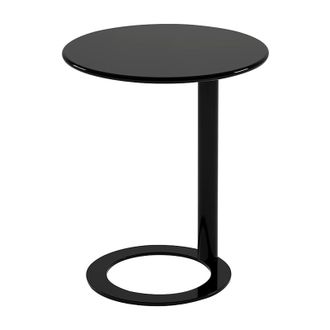 Generic Kleiner Beistelltisch, runder C-f&ouml;rmiger Metalltisch mit rundem Fu&szlig;, Nachttisch, Gartentisch f&uuml;r Wohnzimmer, Schlafzimmer, Balkon oder B&uuml;ro