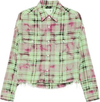 R13 Femme, Blouses et Chemises, Multicolore, Taille: 38 FR Chemise de travail courte