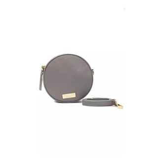 Pompei Donatella Graue Leder-Umh&auml;ngetasche im Oval-Design - - Bags - Damen - Grau - ONE SIZE
