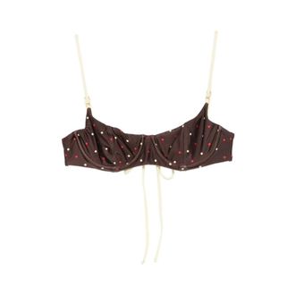 Frankies Bikinis Cola Satin Top - - Swimwear - Damen - Braun - M