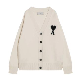 Ami Kurze Cardigan Pullover - - Knitwear - Herren - Wei&szlig; - XL