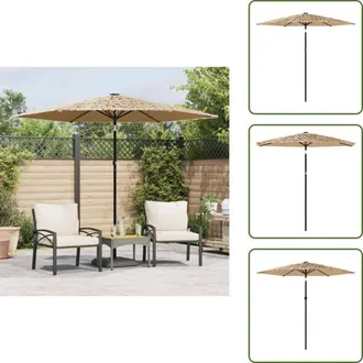 vidaXL Parasol de jardin avec m&acirc;t en acier marron 268x268x226 cm - Parasol De Jardin - Parasol Exterieur - Parasol Rectangulaire - Parasol Brun - Parasol