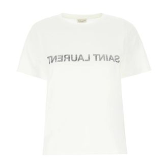 Saint Laurent Umgekehrtes T-Shirt - - Tops - Damen - Wei&szlig; - XS