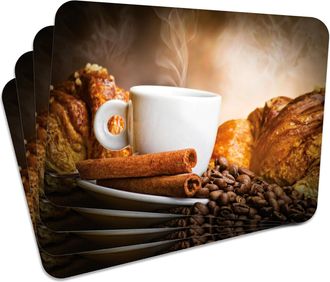 MG Design Set aus 4 Kork-Platzsets - Meal 3 - 30 x 40 cm - hitzebest&auml;ndig & abwischbar, mit Korkr&uuml;ckseite