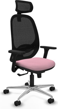 Piqueras y Crespo Drehstuhl in Rosa mit 3D-Armlehnen, h&ouml;henverstellbarer Lendenwirbelst&uuml;tze und h&ouml;henverstellbarem Kopfteil und Neigungsverstellung, ausgestattet mit 3 