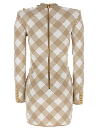Balmain Vichy Dress - Beige